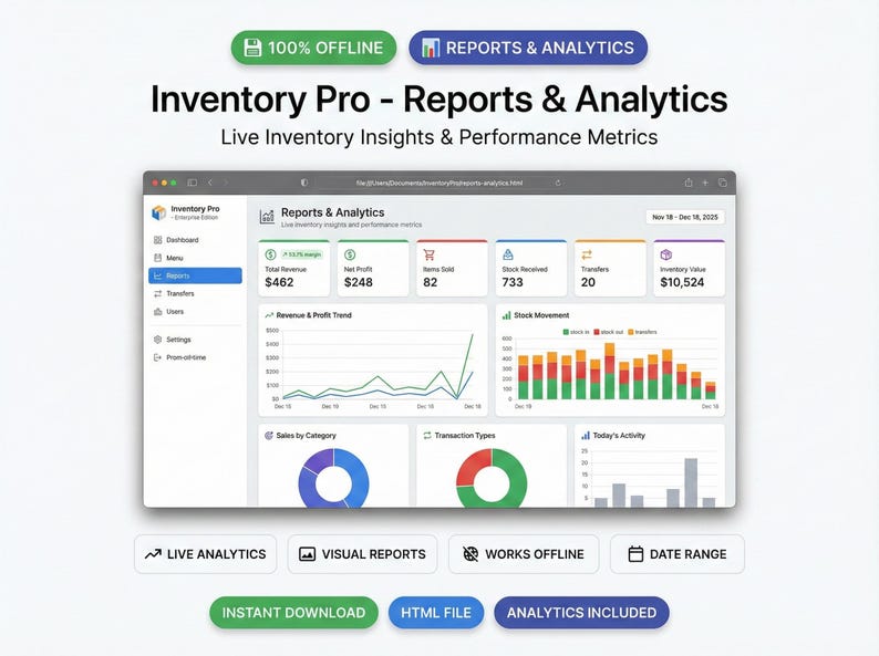 Inventory Management System Excel & App | Stock Tracker, Reorder Alerts ...