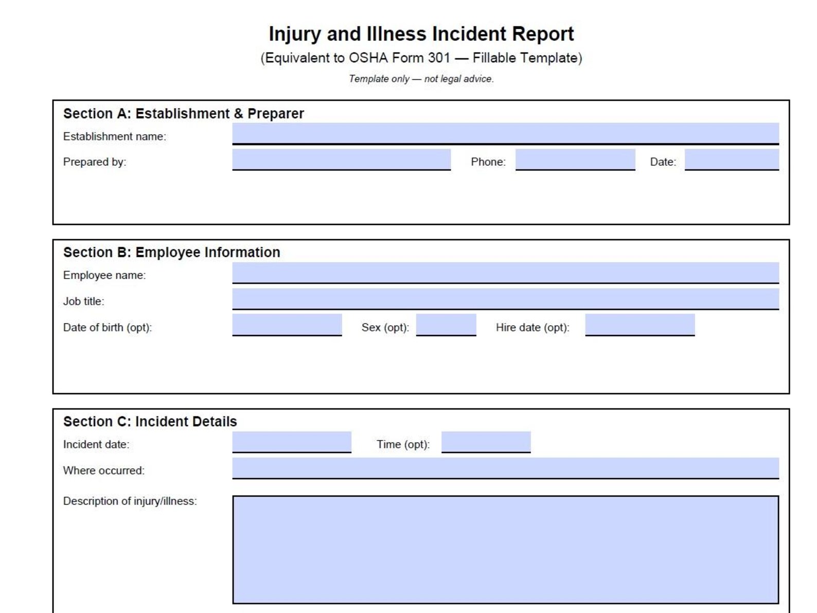 OSHA Recordkeeping Kit, Live Dashboard Excel Template (pdfs) - Etsy