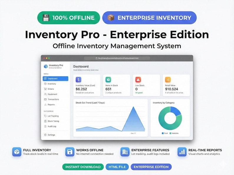 Inventory Management Bundle: Excel Stock Tracker + Inventory Web App ...