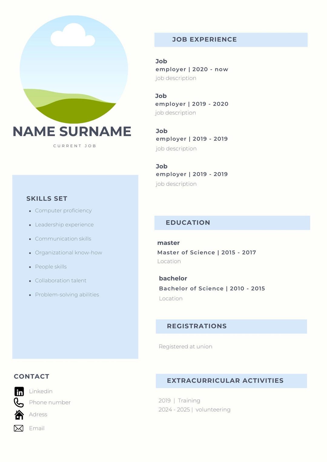 CV, Template, Template, Canva, Job Application - Etsy