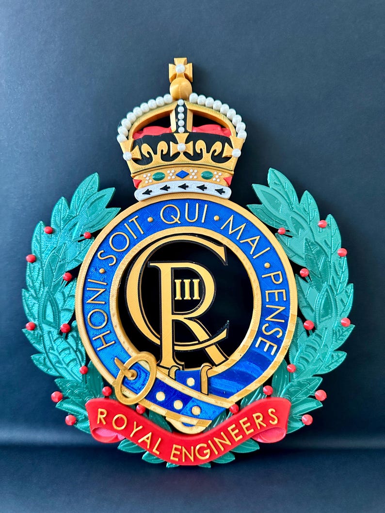 Royal Engineers Cap Badge Wall Art Gift | Army Retirement Gift ...