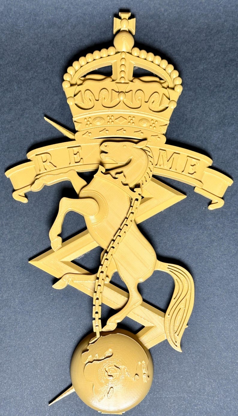 REME | Royal Electrical & Mechanical Engineers Cap Badge | 3D Printed ...