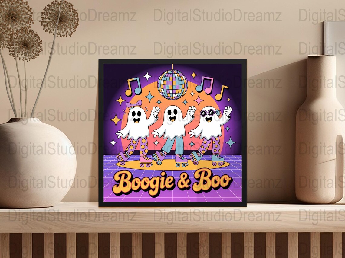 Retro Disco Ghost PNG: Halloween Digital Download - Etsy