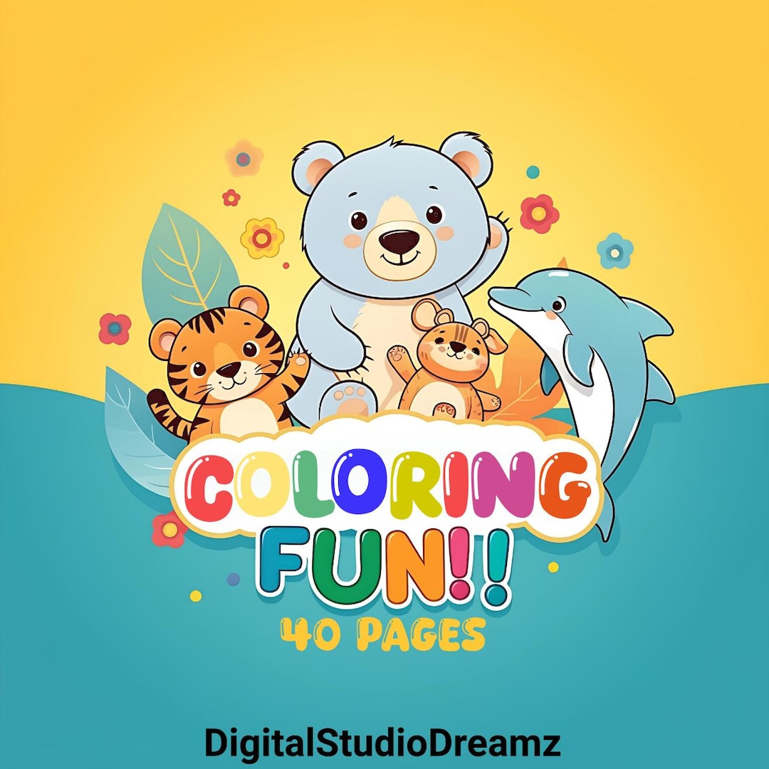 Digital Coloring Book for Kids, Coloring Pages Children 40 Pages ...