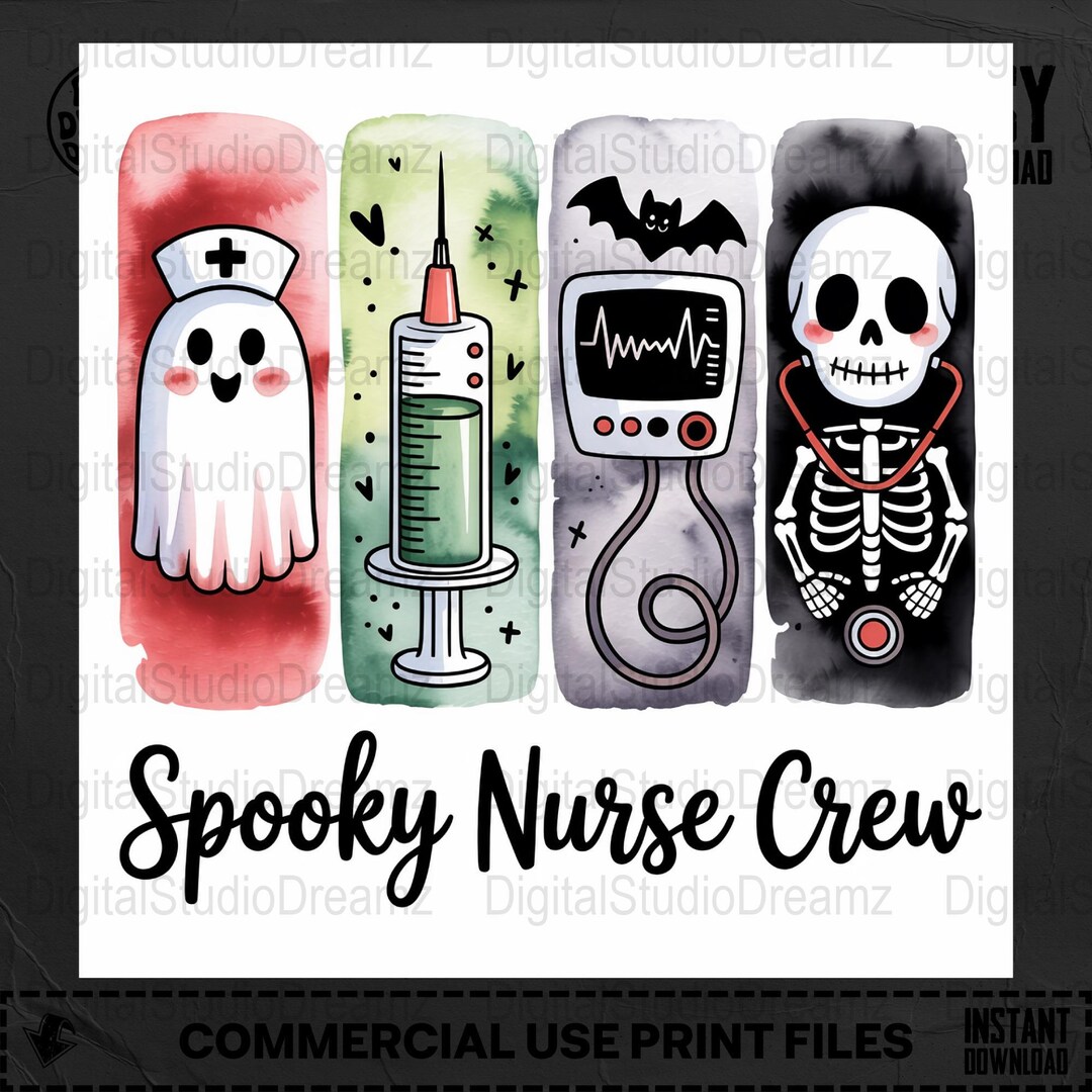 Spooky Nurse Crew PNG: Halloween Clipart (digital Download - Etsy