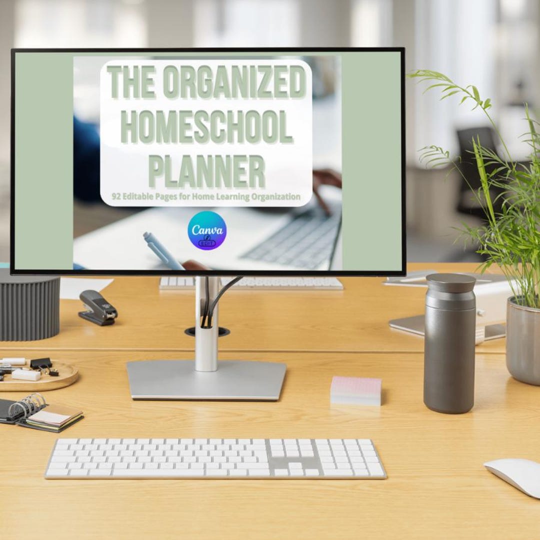 Homeschool Planner Canva Instant Download, Editable Printable ...