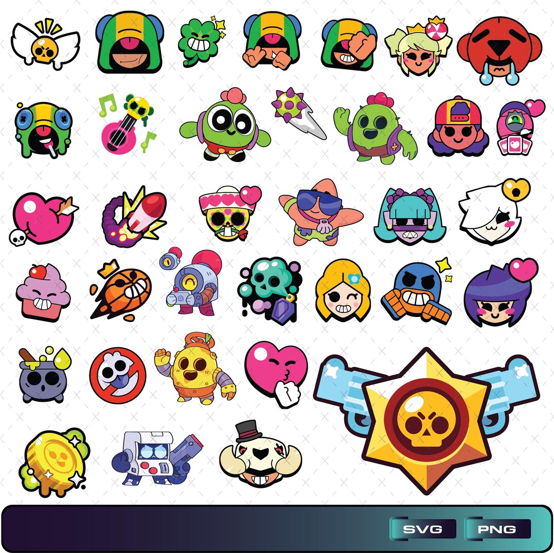 147 Brawl Stars Designs - PNG and SVG Files - Etsy