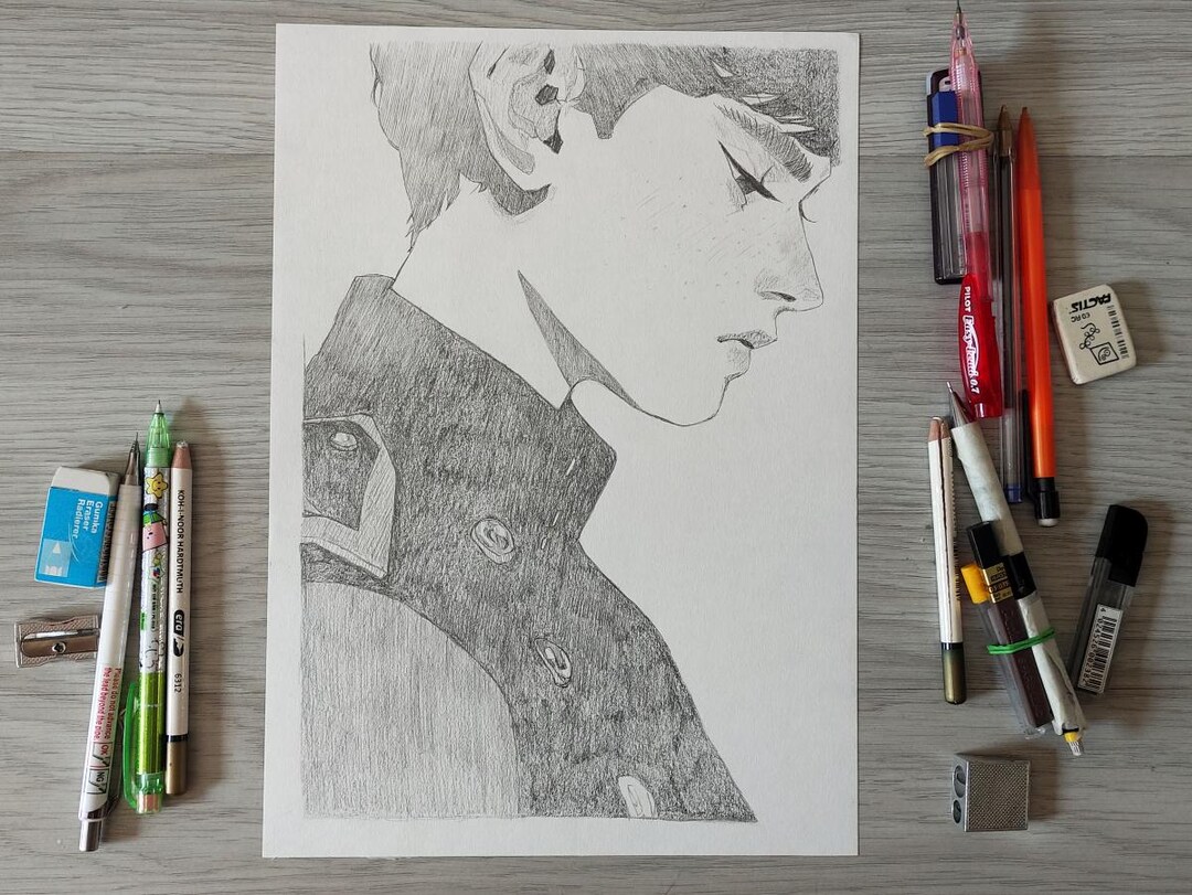 Boy Portrait Drawing – Original Sketch on Paper, Realistic Pencil ...