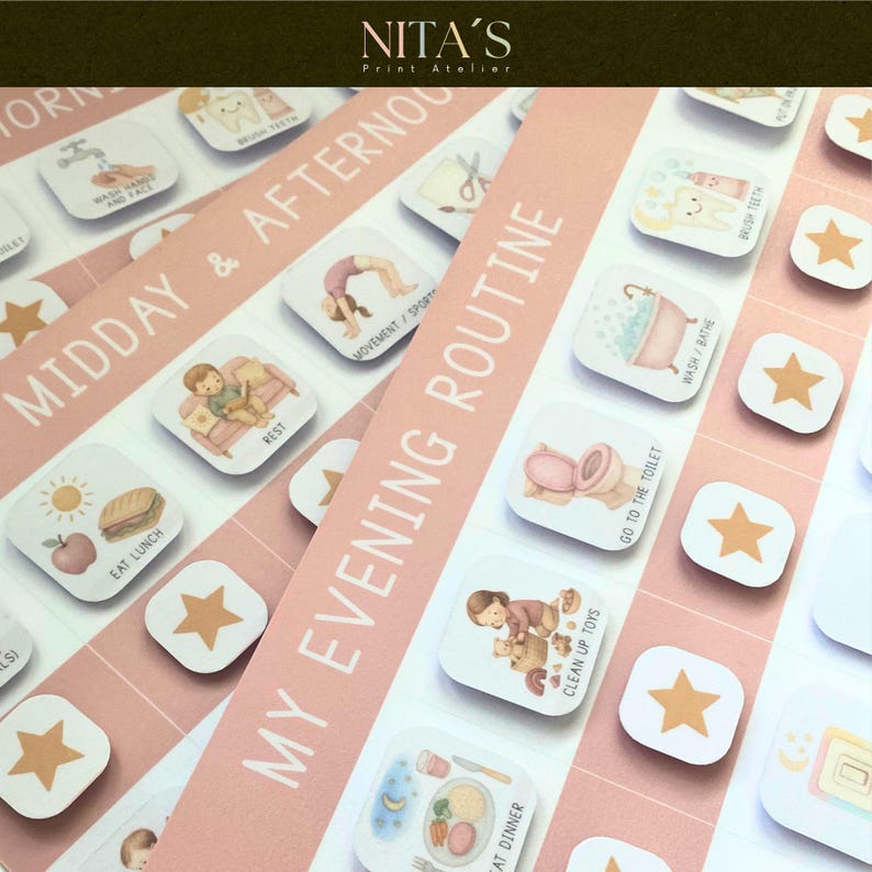 Daily Routine Cards Visual Schedule Toddler Routine Chart for Kids ...