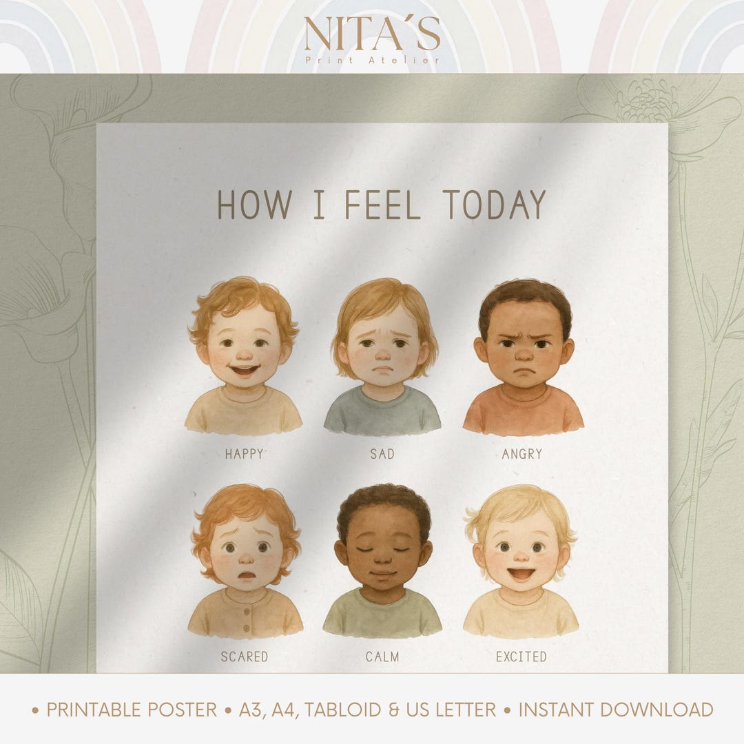 Toddler Emotion Chart | Montessori Feelings Poster | Printable ...