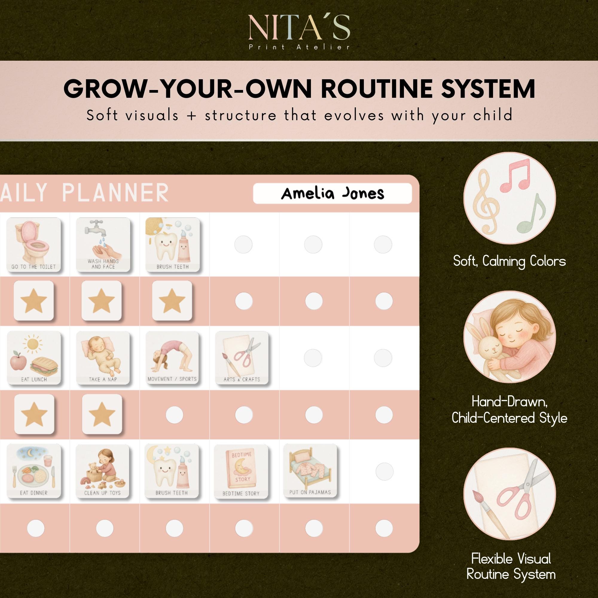Printable Routine Chart for Toddlers – Montessori Daily Visual Schedule ...