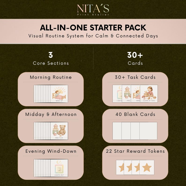 Printable Routine Chart for Toddlers – Montessori Daily Visual Schedule ...