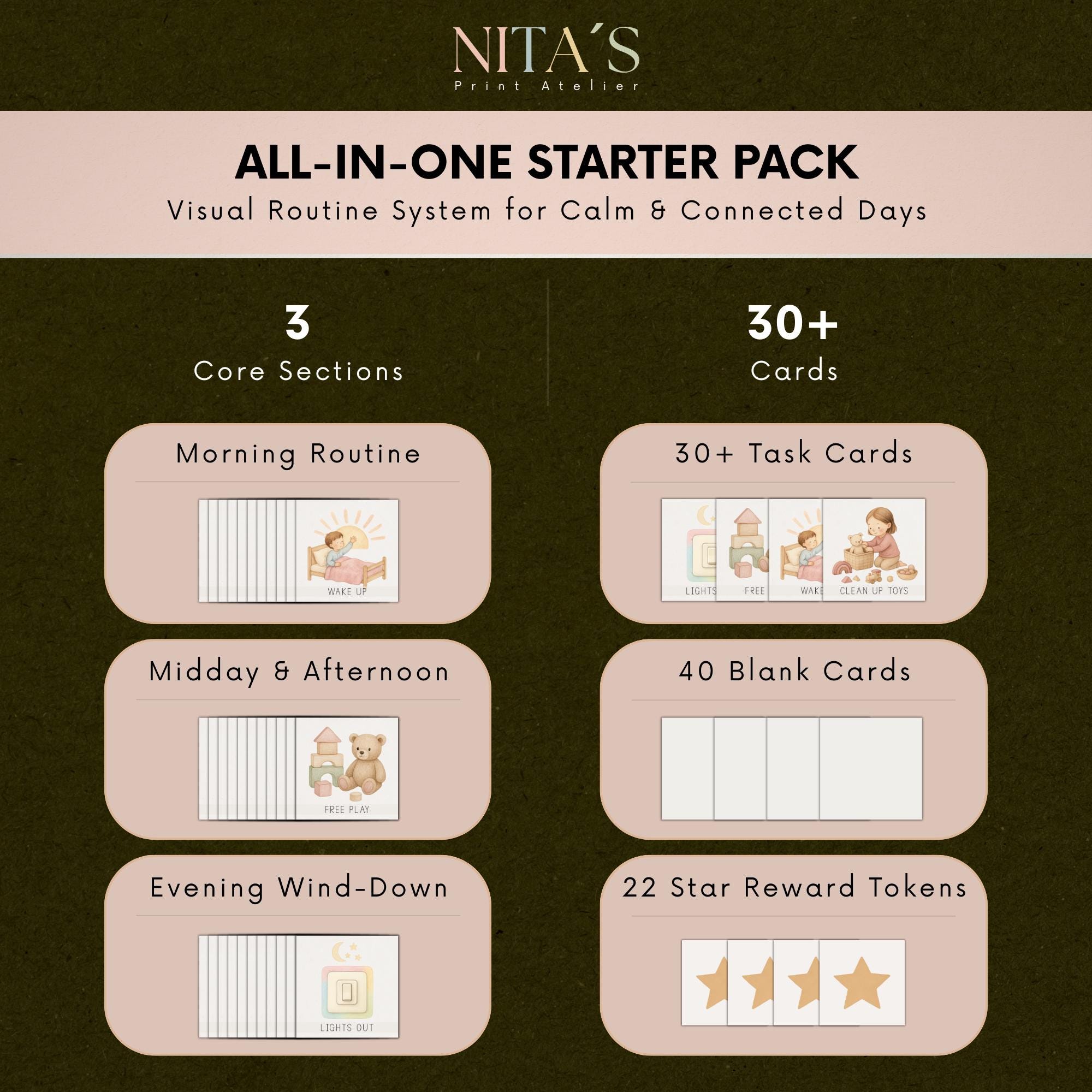 Printable Routine Chart for Toddlers – Montessori Daily Visual Schedule ...