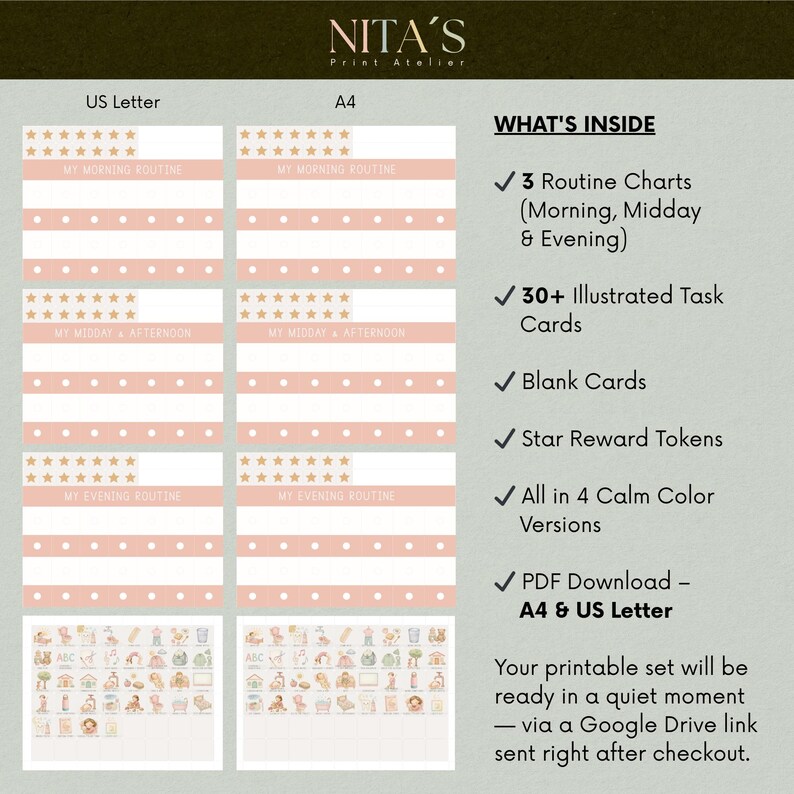 Daily Routine Cards Visual Schedule Toddler Routine Chart for Kids ...