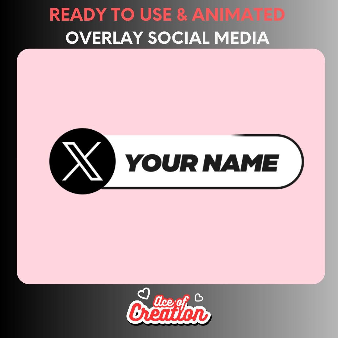 Custom Animated Social Media Button for X / TWITTER With Your Name ...
