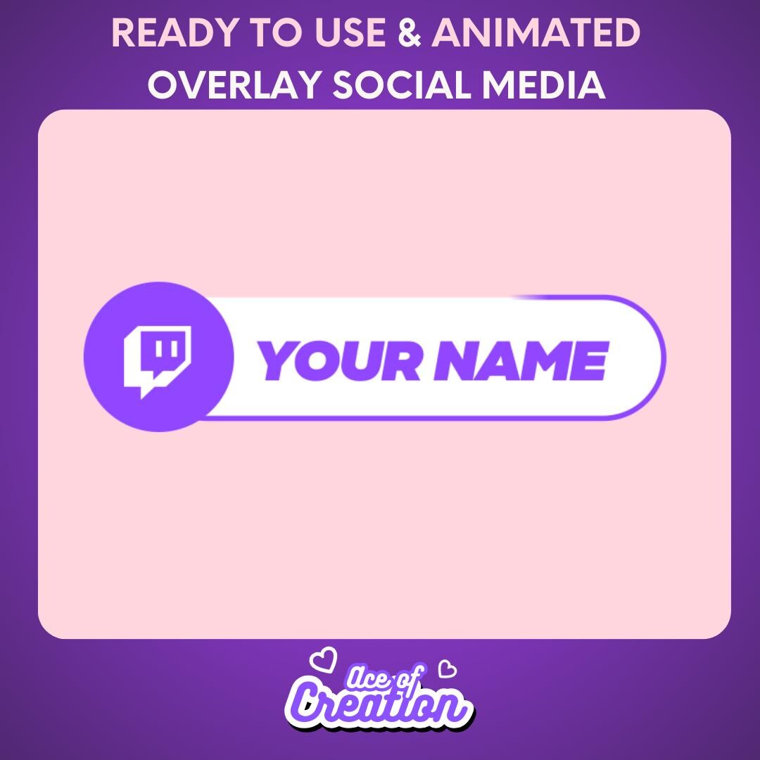 Custom Animated Social Media Button for TWITCH With Your Name – Name ...