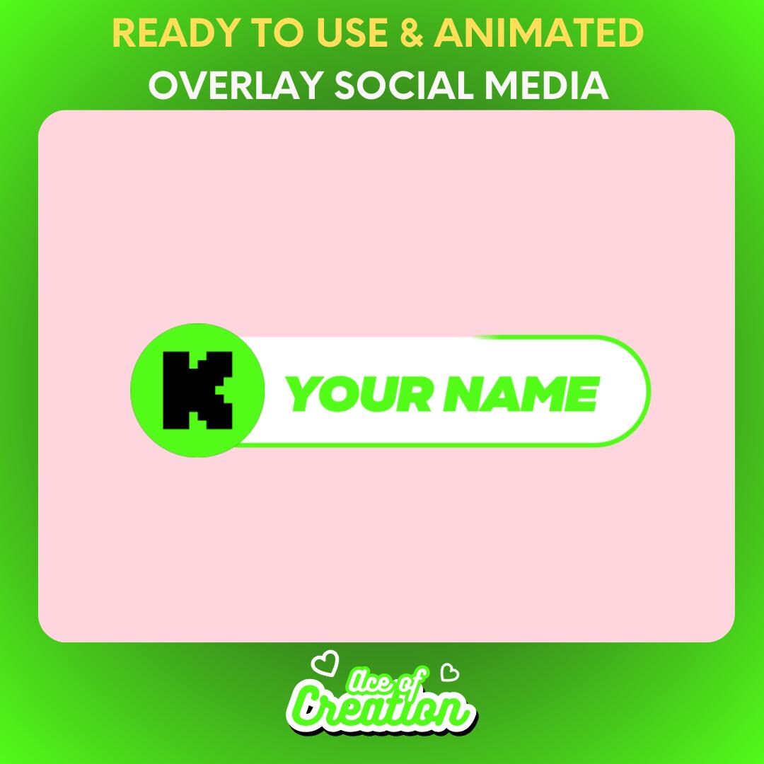 Custom Animated Social Media Button for KICK STREAMING With Your Name ...