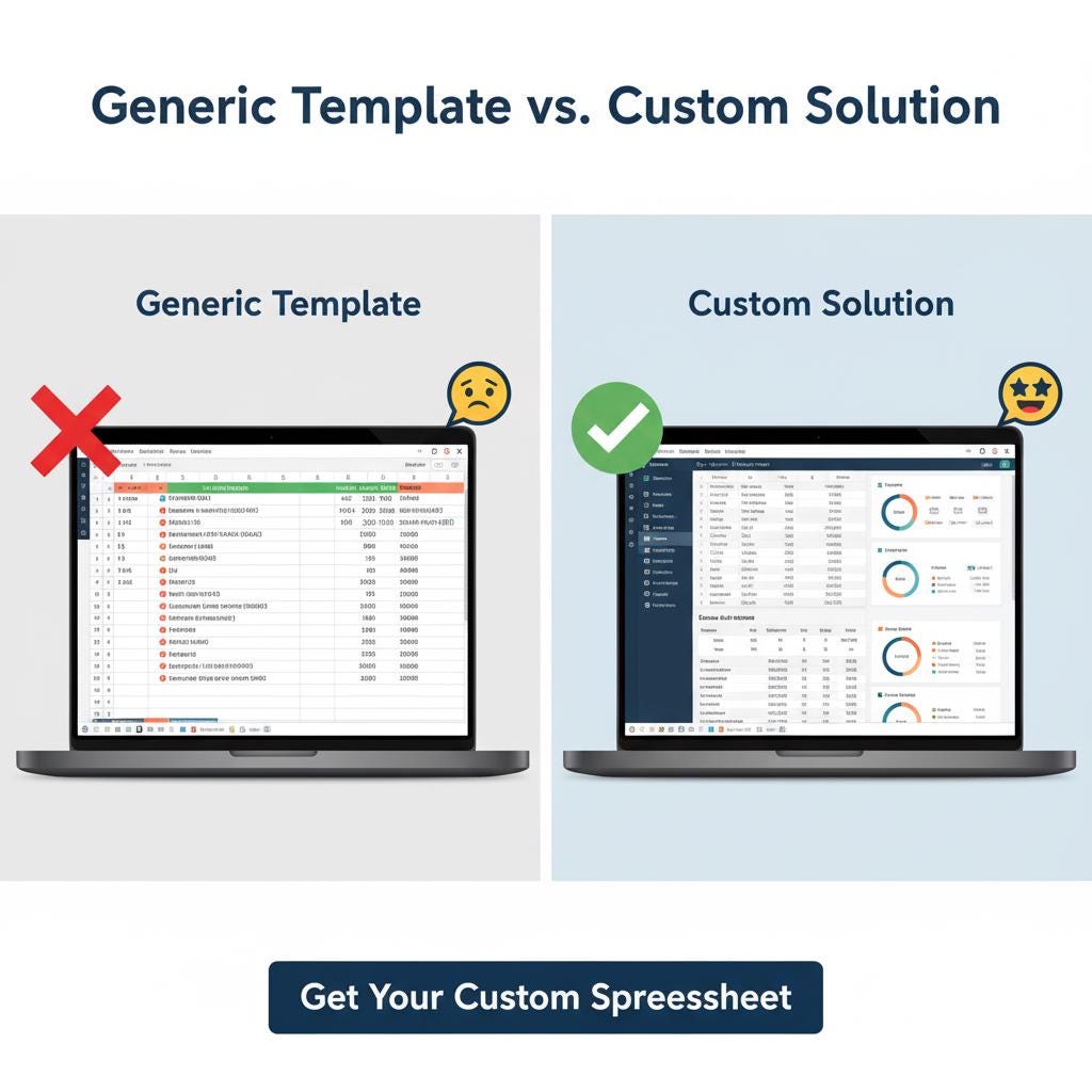 Custom Spreadsheet for Google Sheets & Excel | Custom Order Finance ...