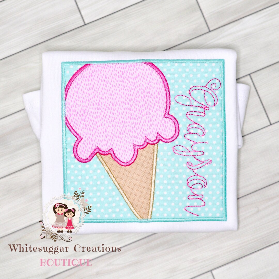 Girls Ice Cream Shirt for Girls, Custom Ice Cream Top, Baby Girl Ice ...