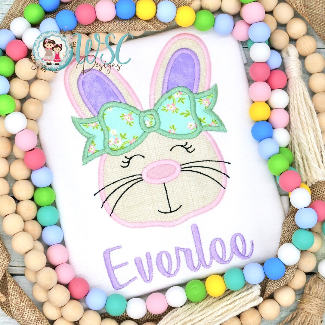 Girls Easter Shirt, Girl Bunny With Bow, Easter Baby Shirt, Toddler ...