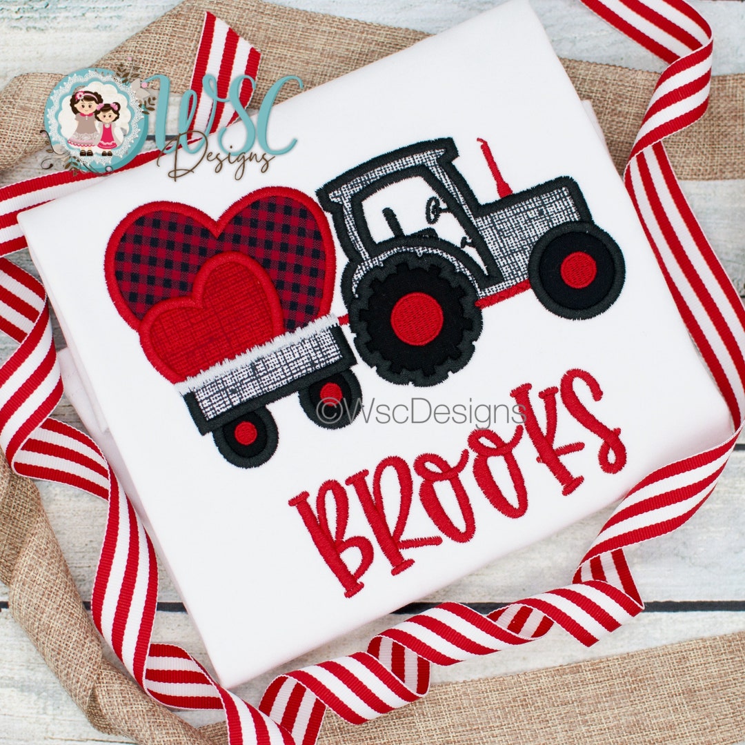 Toddler Boy Valentines Day Shirt, Tractor Valentine Shirt, Boy Valentine Outfit, Baby Boy ...