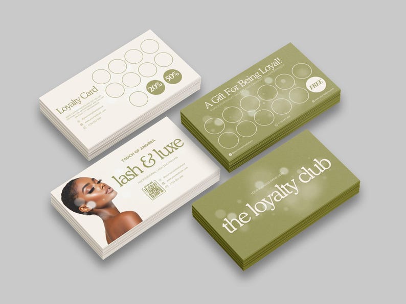 Lash Loyalty Card Template Editable Canva Hair Stylist Reward Card Lash ...