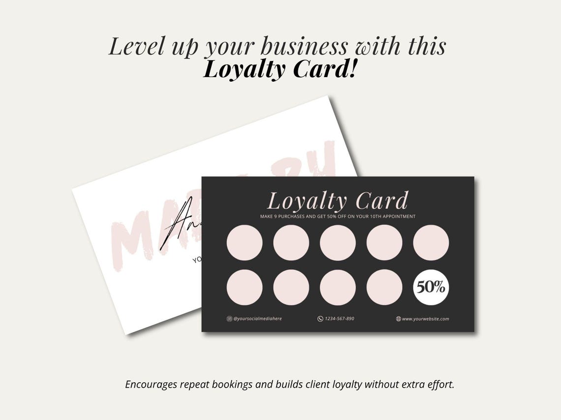 VIP Loyalty Card Canva Template Editable Beauty Loyalty Cards Lash Hair ...