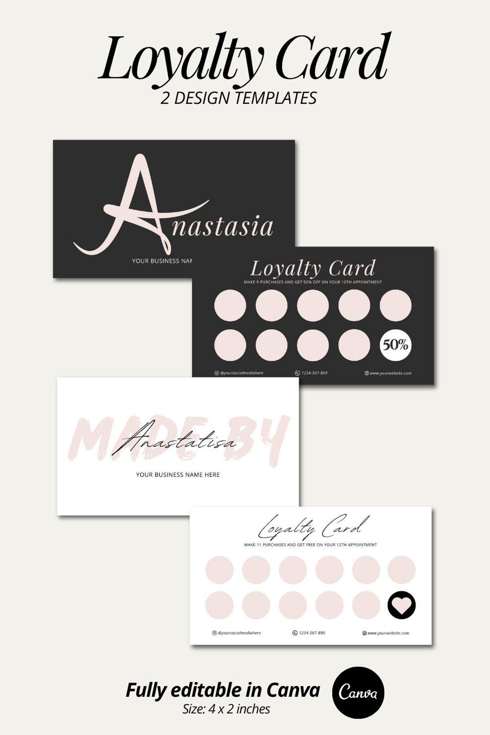 VIP Loyalty Card Canva Template Editable Beauty Loyalty Cards Lash Hair ...