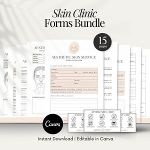 Professional Spa Forms Treatment Record Skincare Document Client ...