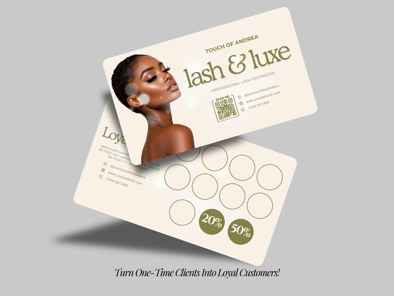 Lash Loyalty Card Template Editable Canva Hair Stylist Reward Card Lash ...