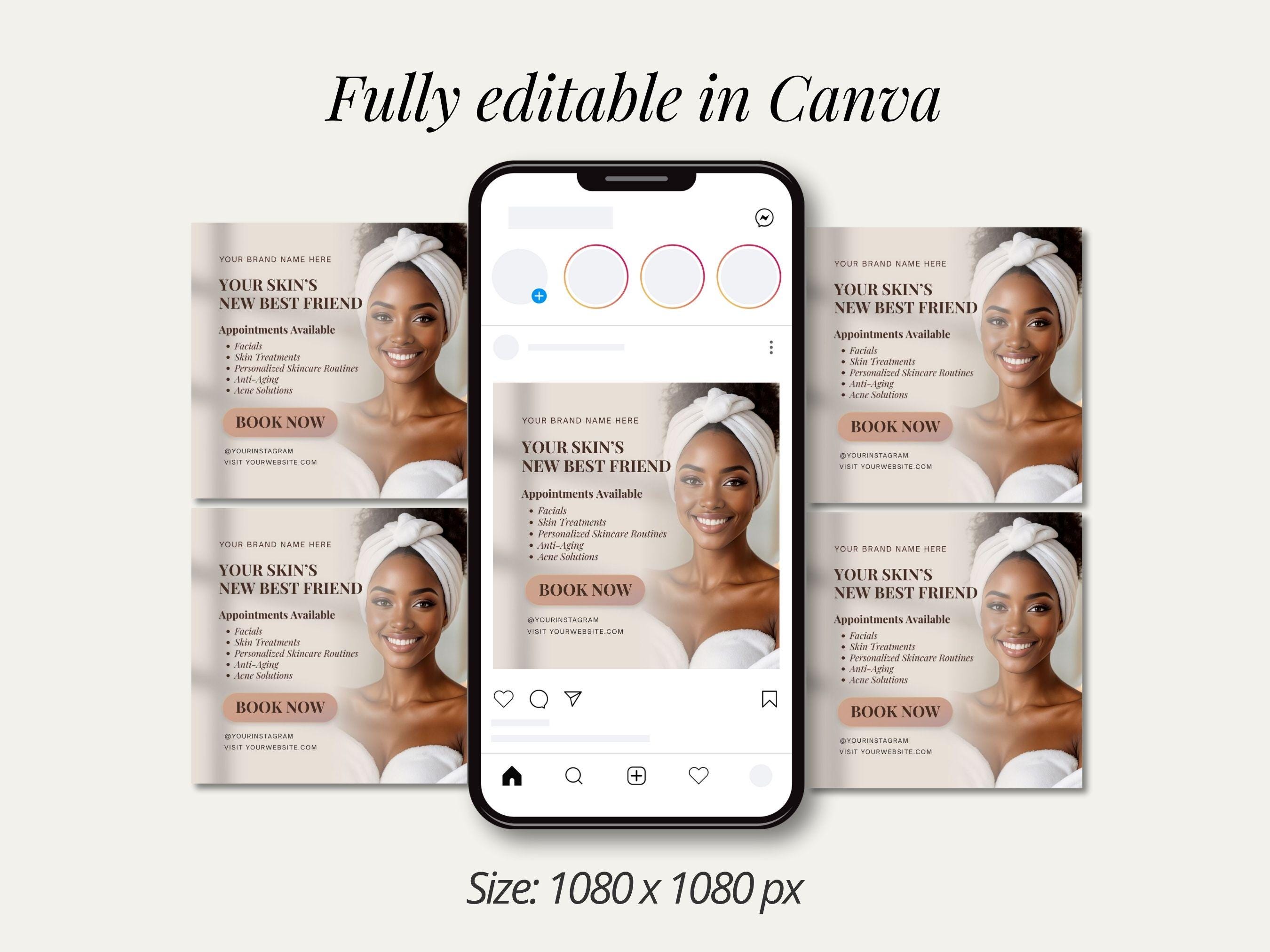 Esthetician Appointment Flyer Canva Template Booking Flyer Skincare ...