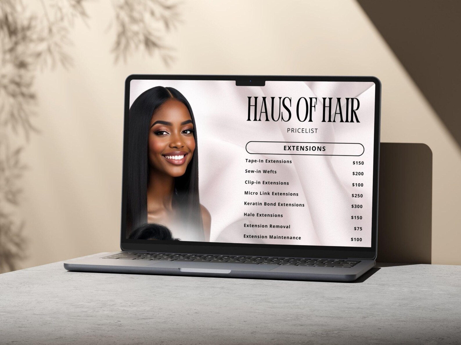 Editable Hair Salon Pricelist Template Canva QR Payment Sign Printable ...