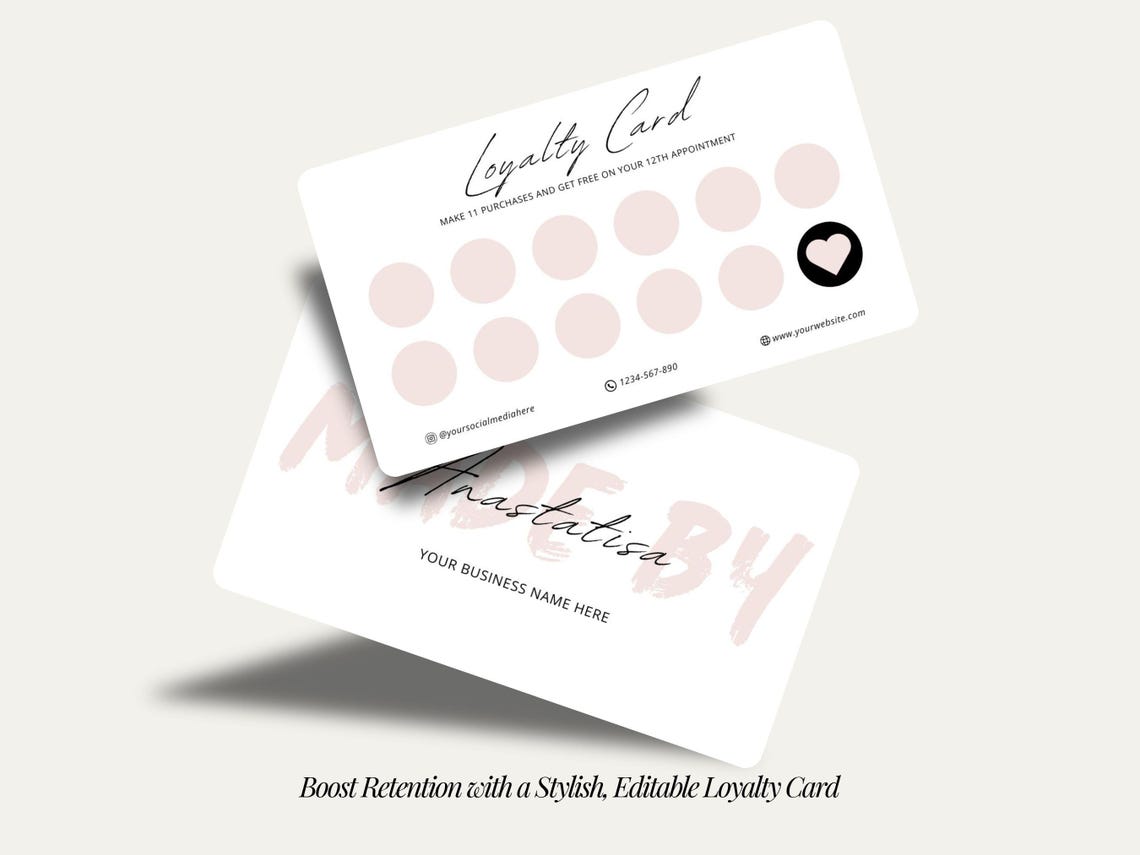 VIP Loyalty Card Canva Template Editable Beauty Loyalty Cards Lash Hair ...