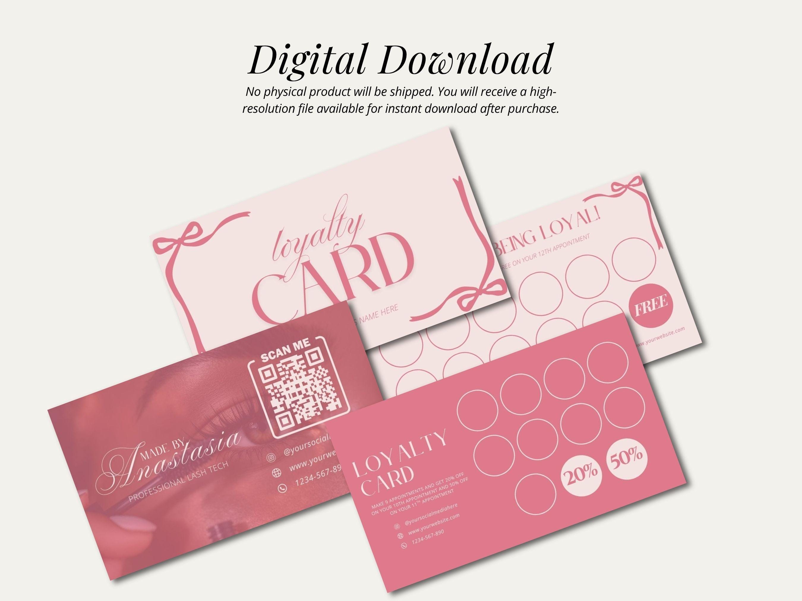 Lash Loyalty Card Canva Template VIP Lash Client Punch Card Editable ...