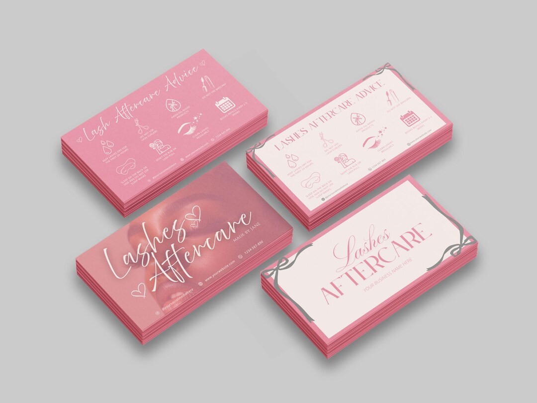 Lash Aftercare Card Template Editable Canva Eyelash Extension Care ...