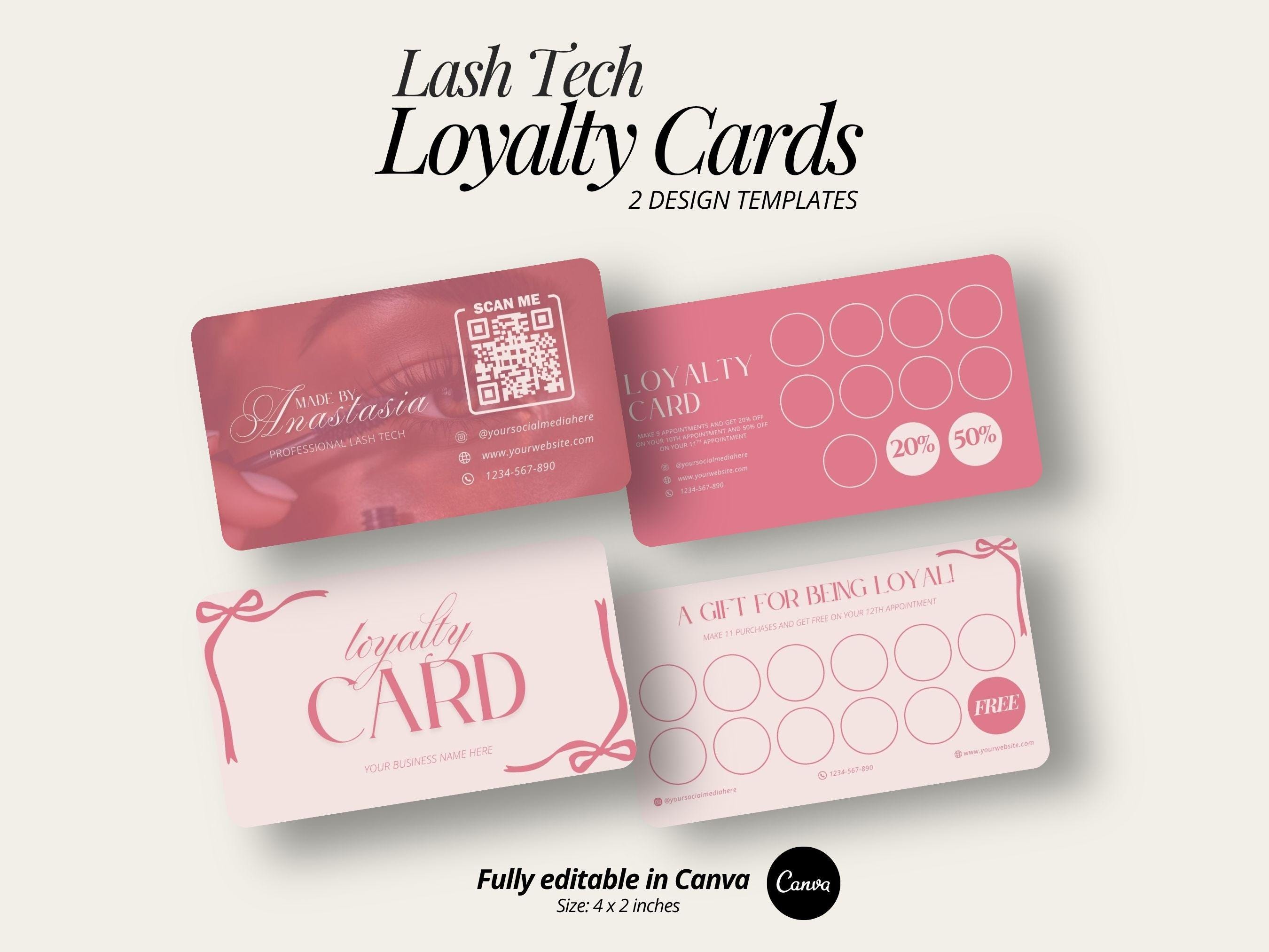 Lash Loyalty Card Canva Template VIP Lash Client Punch Card Editable ...