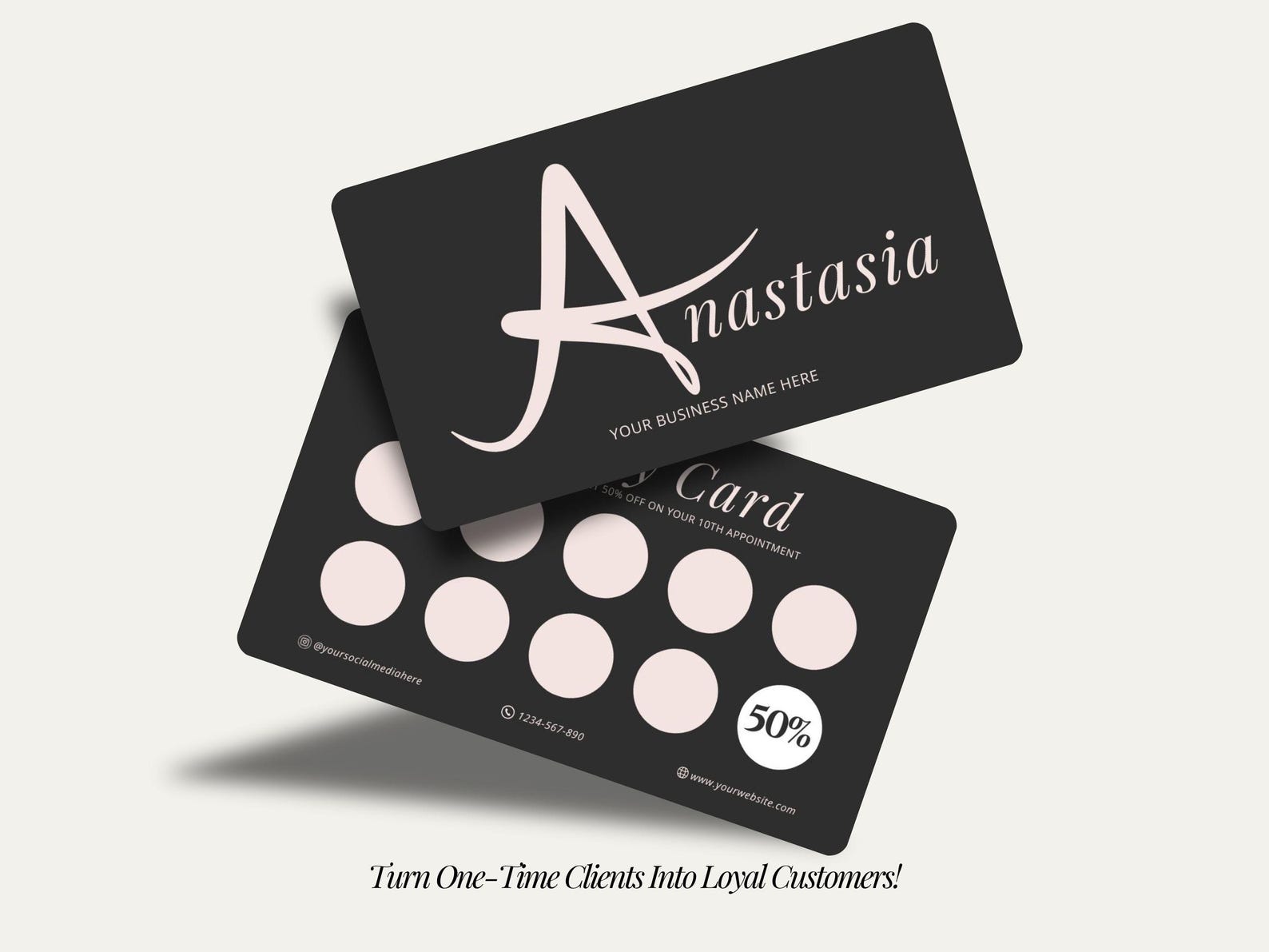 VIP Loyalty Card Canva Template Editable Beauty Loyalty Cards Lash Hair ...