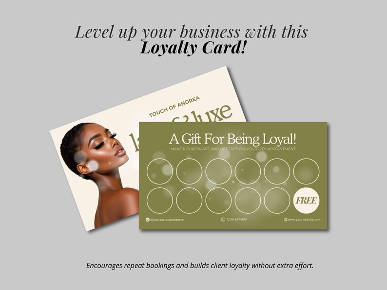 Lash Loyalty Card Template Editable Canva Hair Stylist Reward Card Lash ...