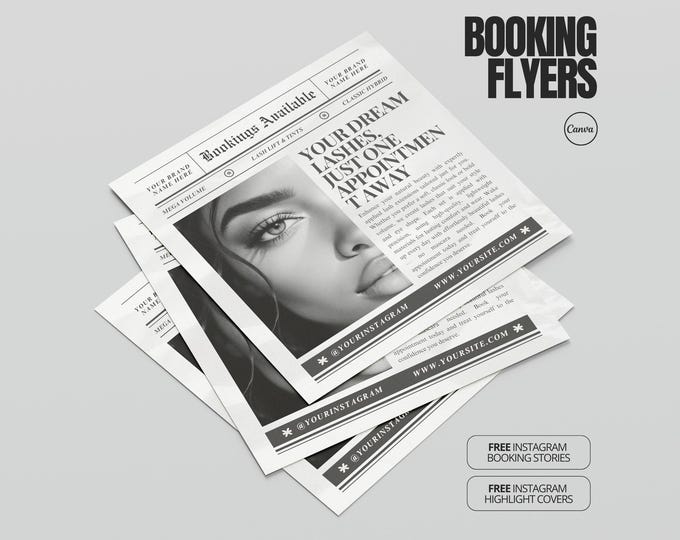 Editable Lash Tech Booking Flyer Template Canva Appointment Sheet ...