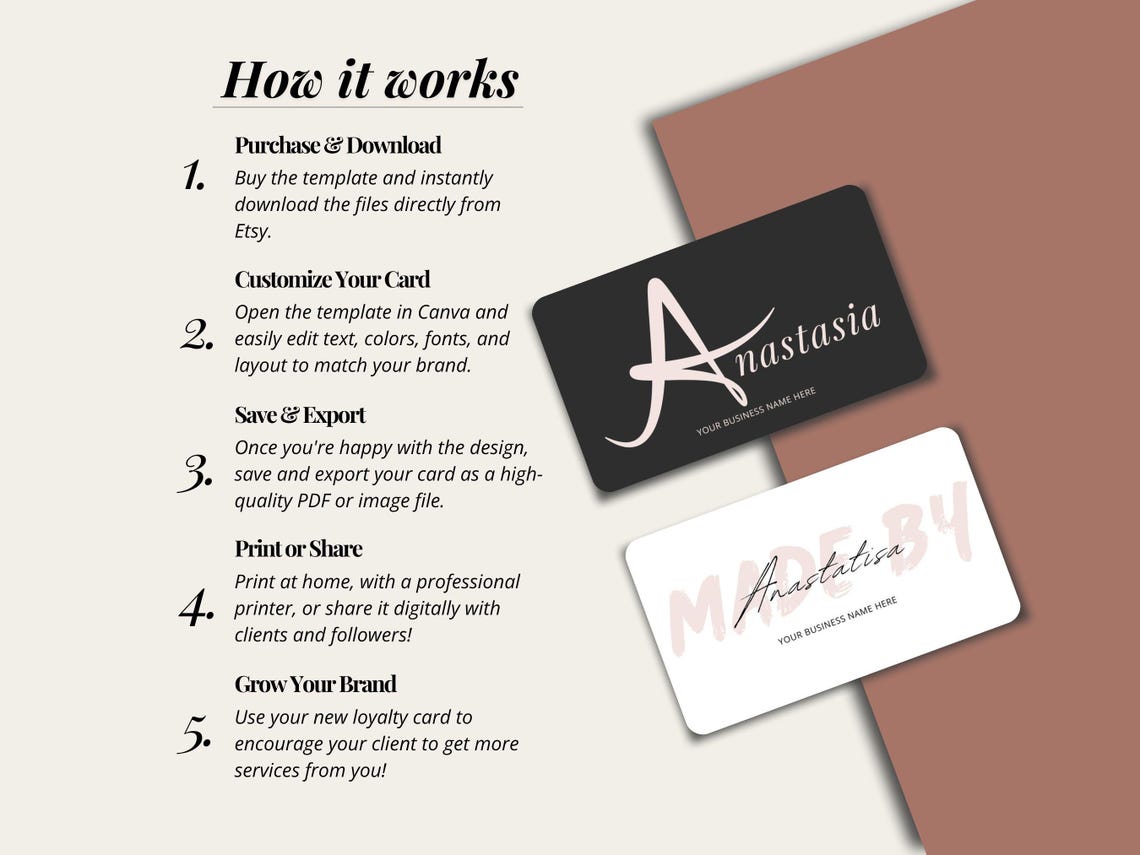 VIP Loyalty Card Canva Template Editable Beauty Loyalty Cards Lash Hair ...