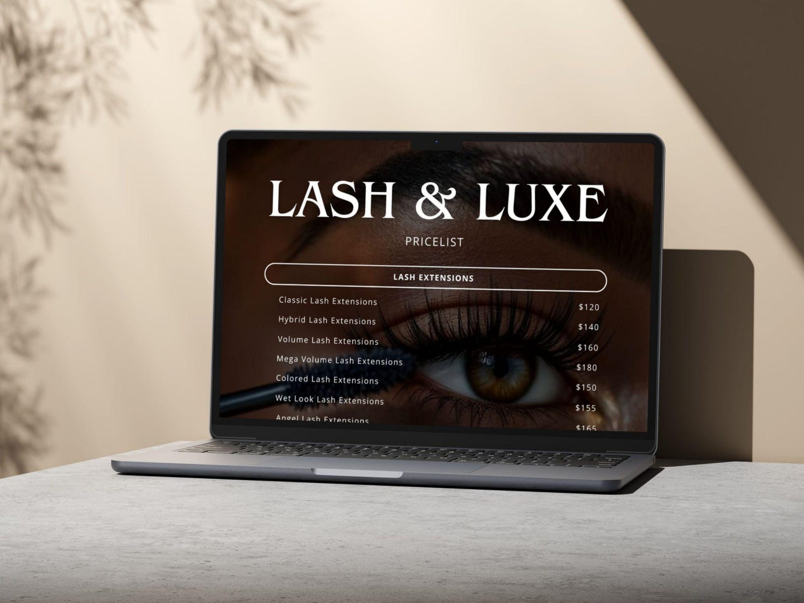 Lash Artist Salon Menu Template Editable Price List Canva QR Payment ...