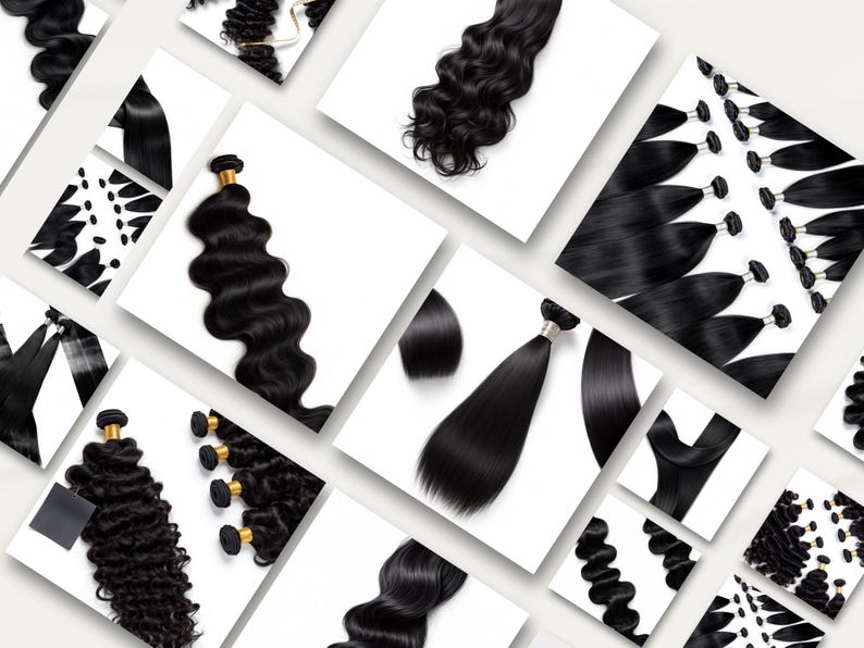30 Hair Extension Stock Photos Lace Closure Bundle Images Hair Weft ...