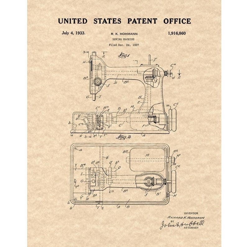 Singer Sewhandy Sewing Machine Patent Print - Etsy