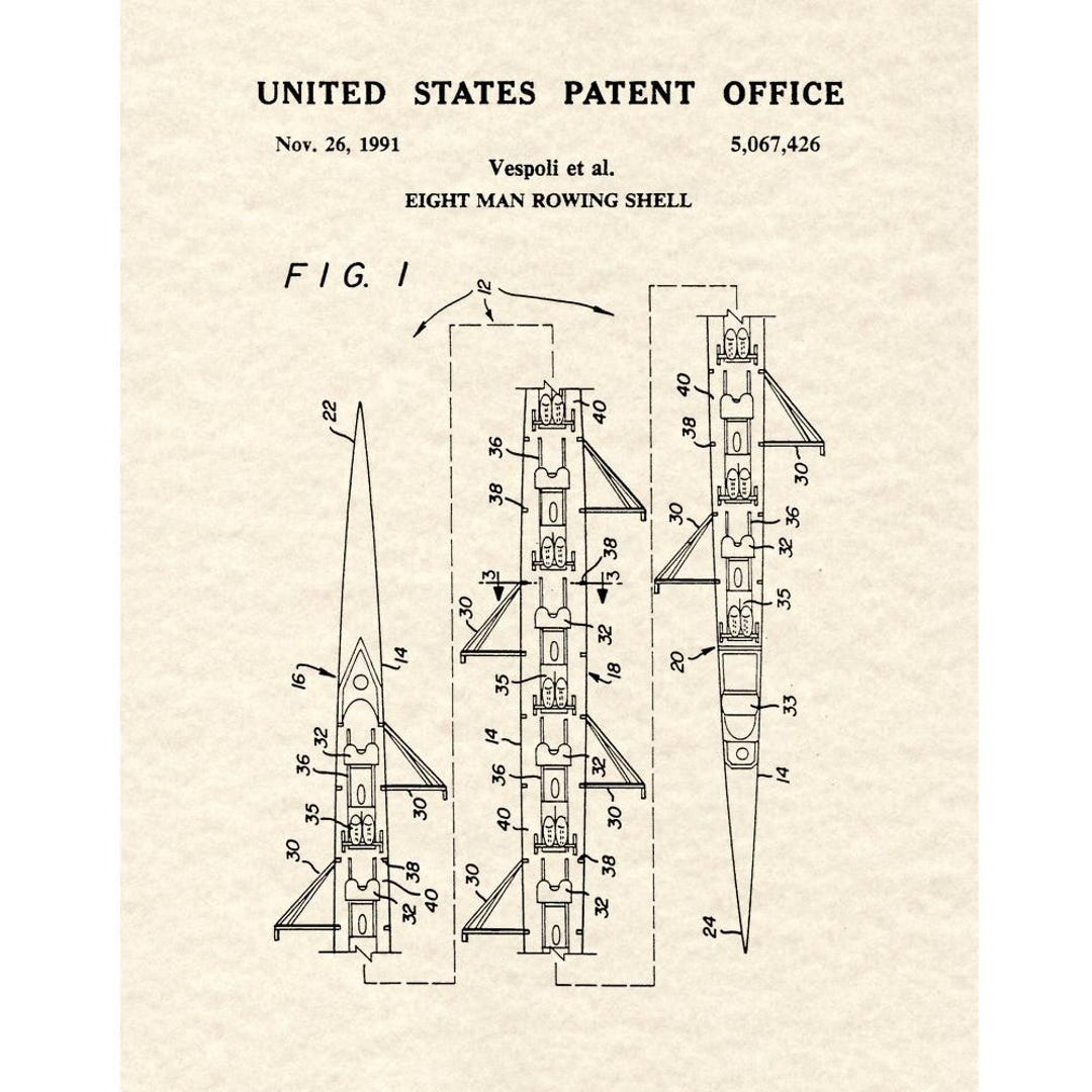 Rowing Shell Patent Print - Etsy