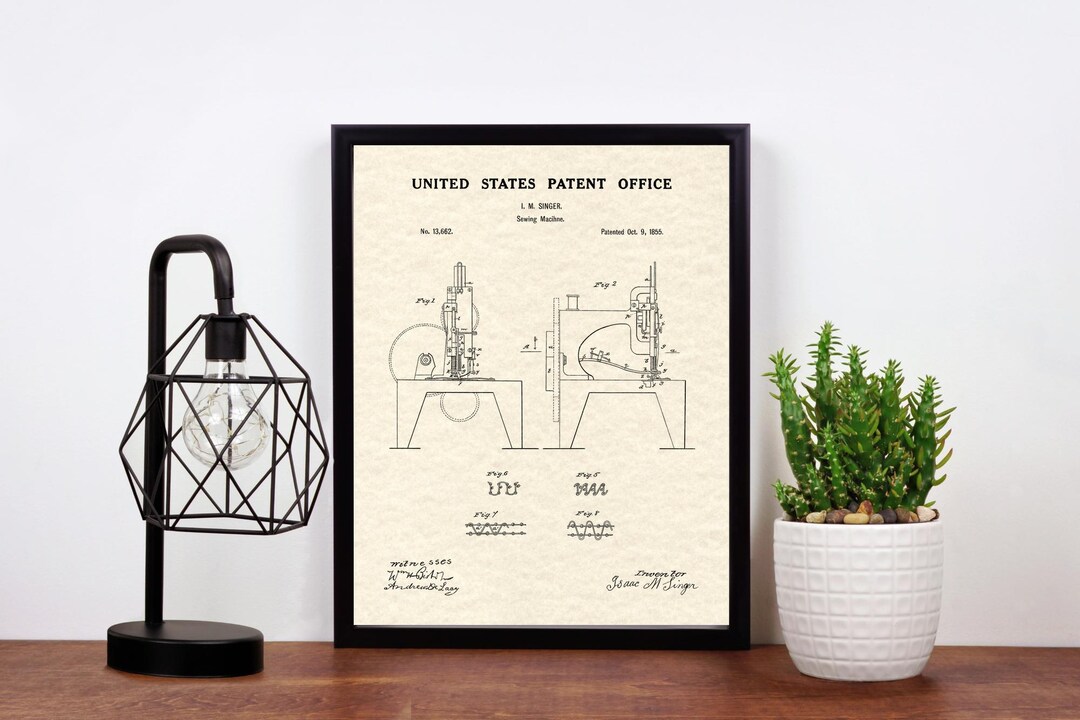 Singer Sewing Machine Patent Print - Etsy