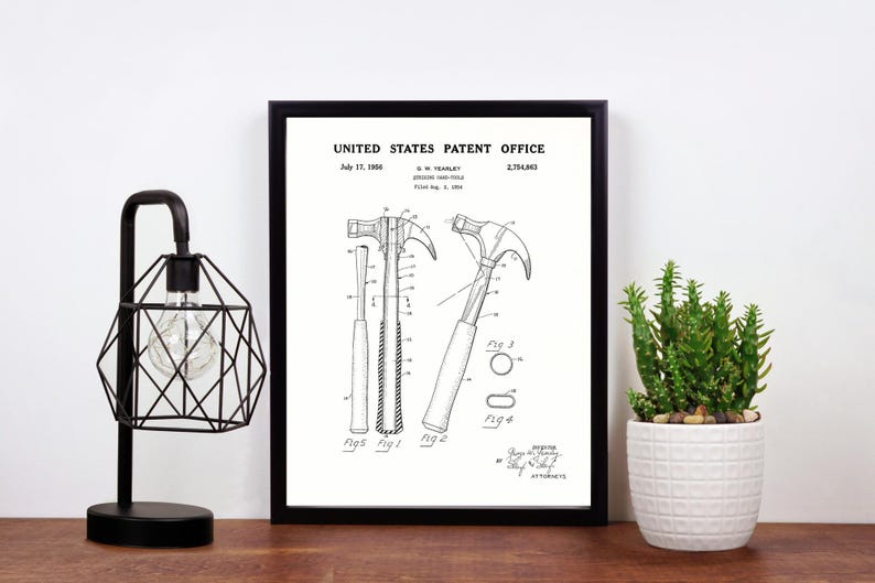 Hammer Patent Print - Etsy