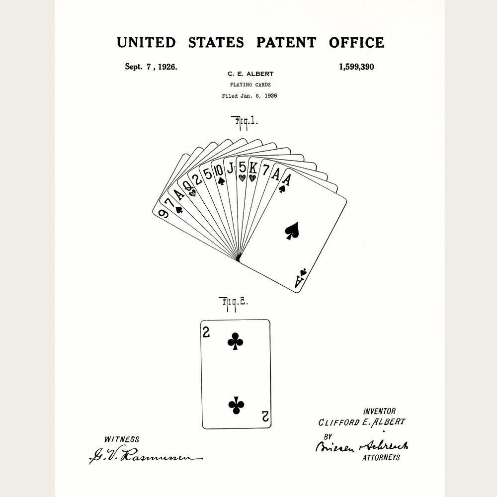 Playing Cards Patent Print - Etsy