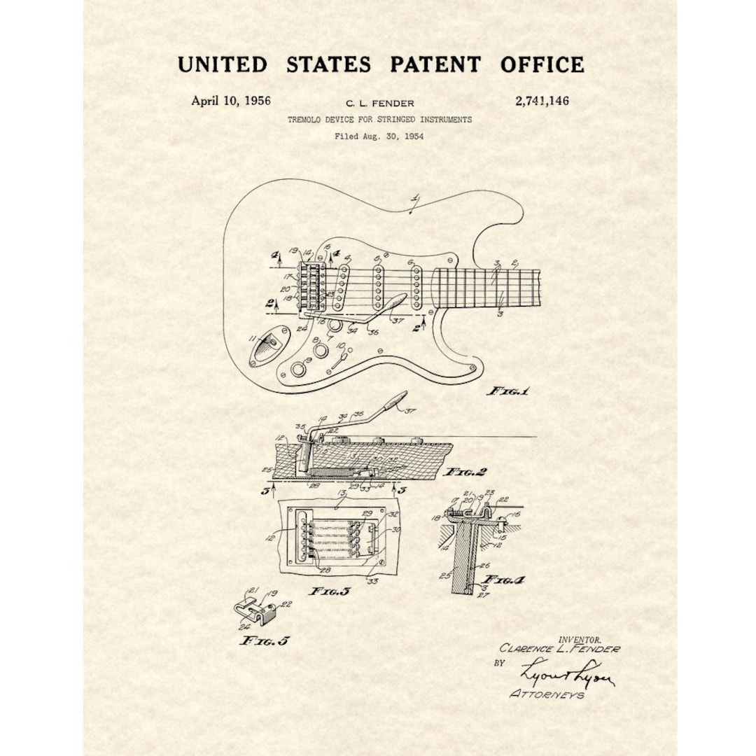 Fender Stratocaster Patent Print - Etsy