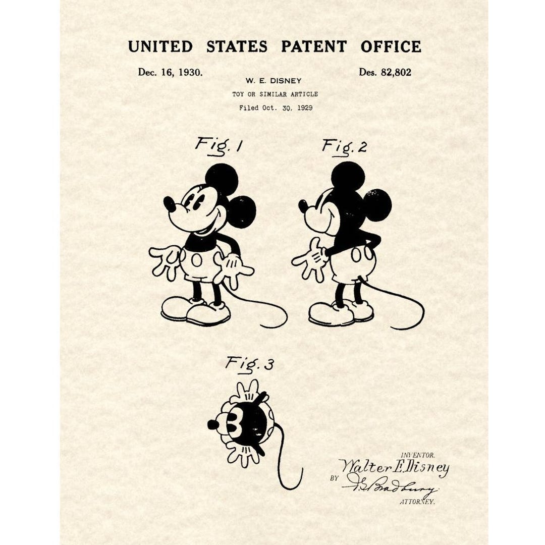 Mickey Mouse Patent Print - Etsy