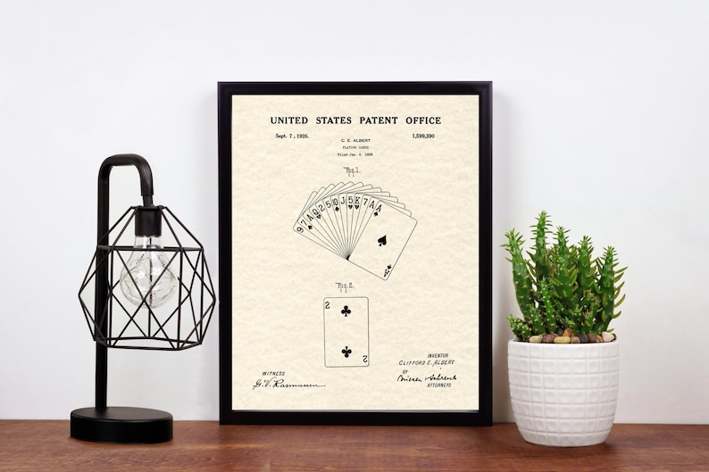 Playing Cards Patent Print - Etsy